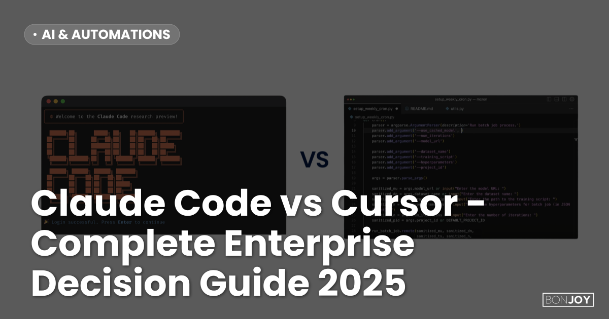 Claude Code vs Cursor - Complete Enterprise Decision Guide 2025